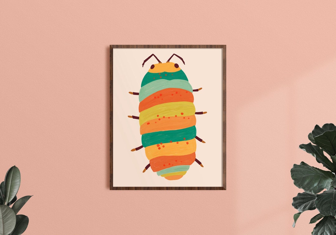 Roly Poly Bug Art Print, Insect Wall Art, Kids Room Decor, Nature Wall ...