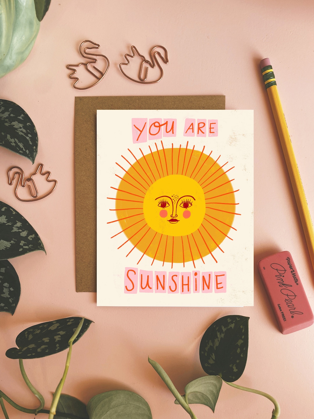 You Are Sunshine Card, Friendship Greeting Card, Encouragement Card ...