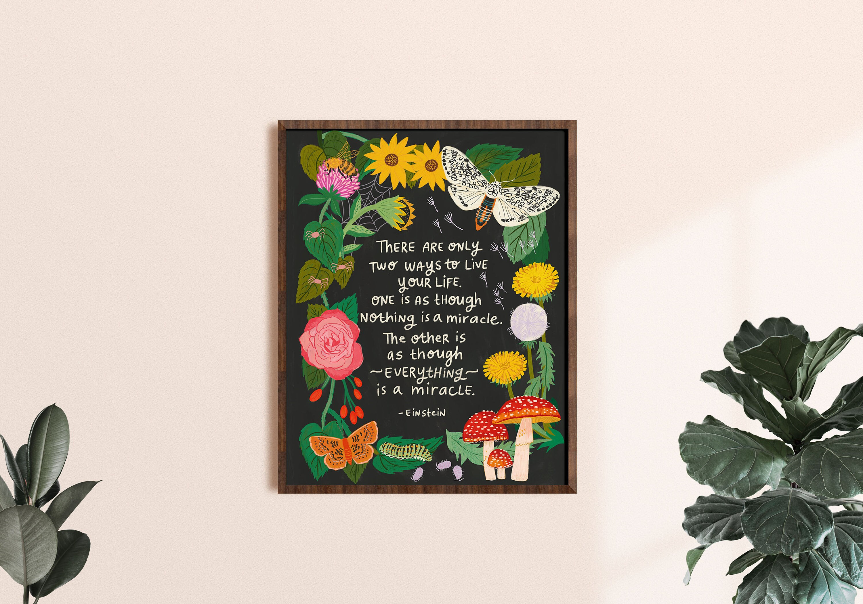 Everything is a Miracle, Nature Wall Art, Einstein Quote Poster, Kid ...