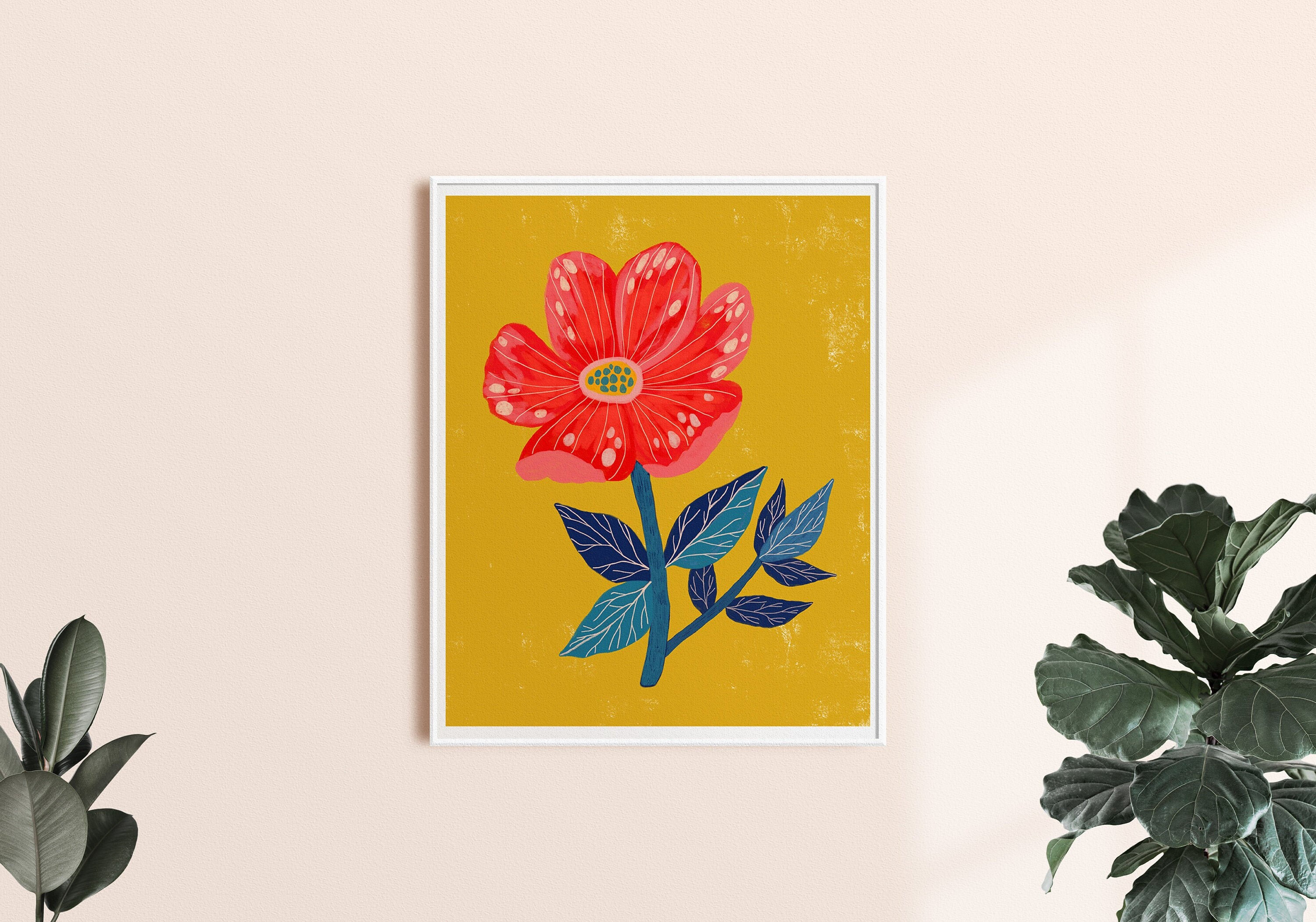 Colorful Flower Print Boho Art Floral Wall Art Nature - Etsy