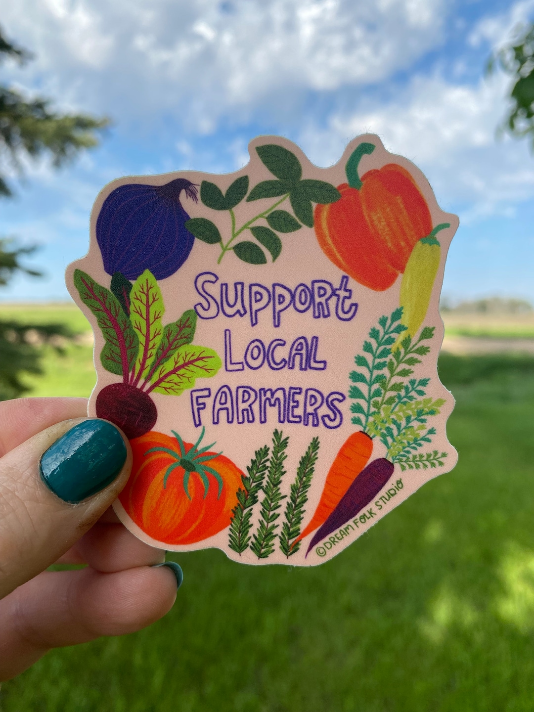 Support Local Farmers Sticker, Farmer's Market Lover, Nature Stickers ...
