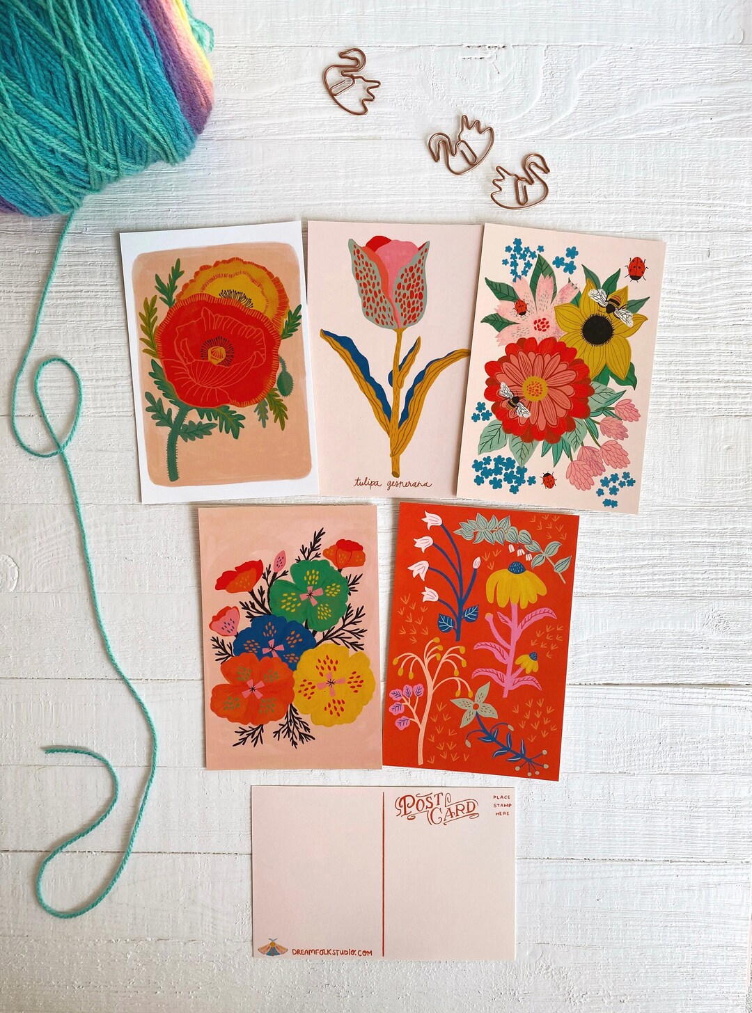 Floral Postcard Pack, Set of 10, Flower Notecards, Friend Gift Under 20 ...