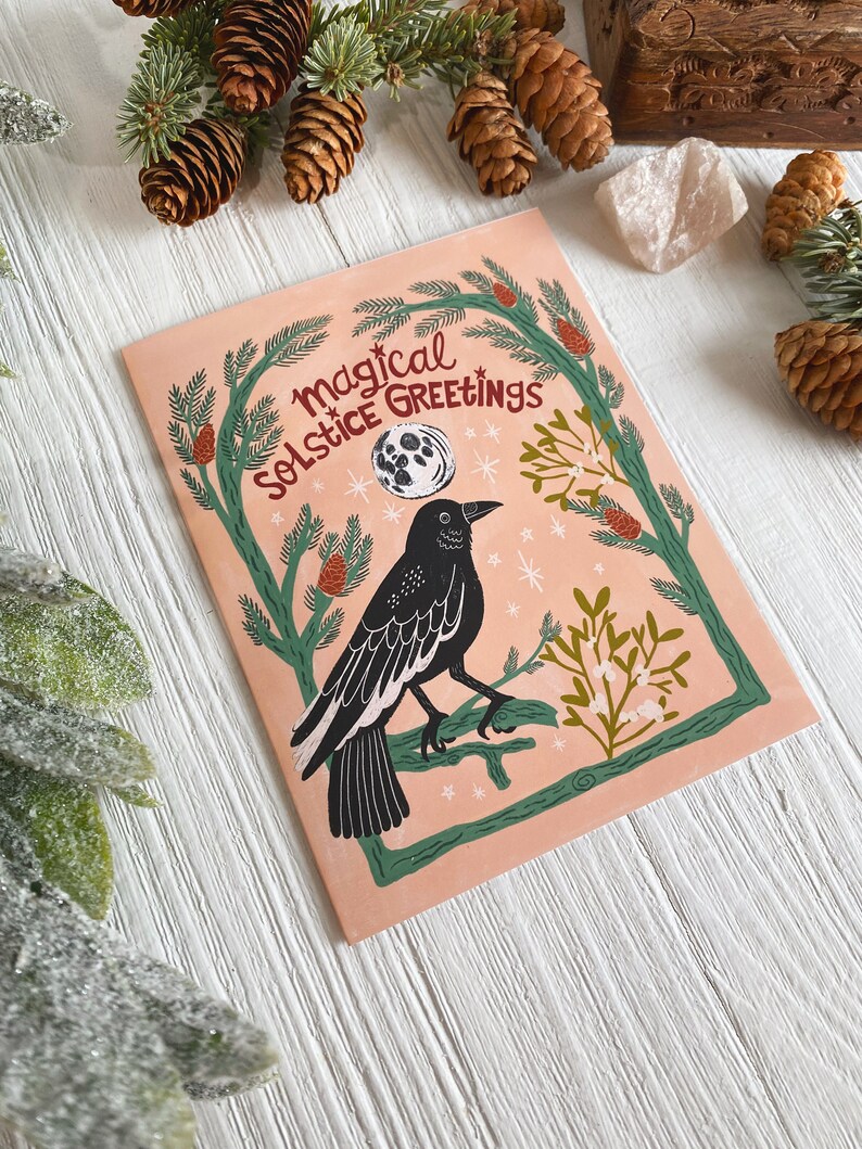 Winter Solstice Card, Yule Card, Holiday Card Set, Blank Cards With ...