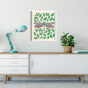 Dragonfly Wall Art Print, Colorful Insect Wall Print, Boys Nature ...