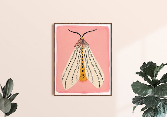 Moth Art Print Colorful Insect Print Moth Illustration Kids | Etsy