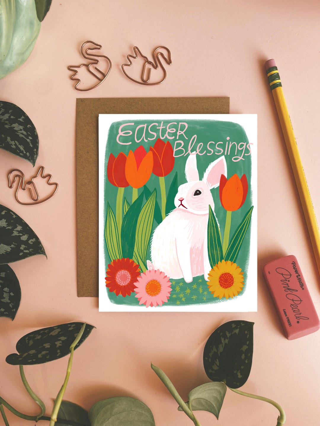 Easter Cards, Easter Blessings, Blank Notecards, Easter Bunny Card With ...
