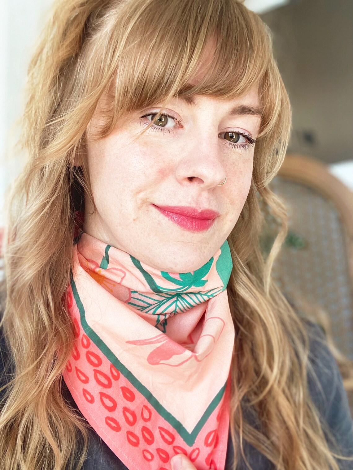 Strawberry Bandana, Cottage Core Hair Scarf, Women's Cotton Bandana ...