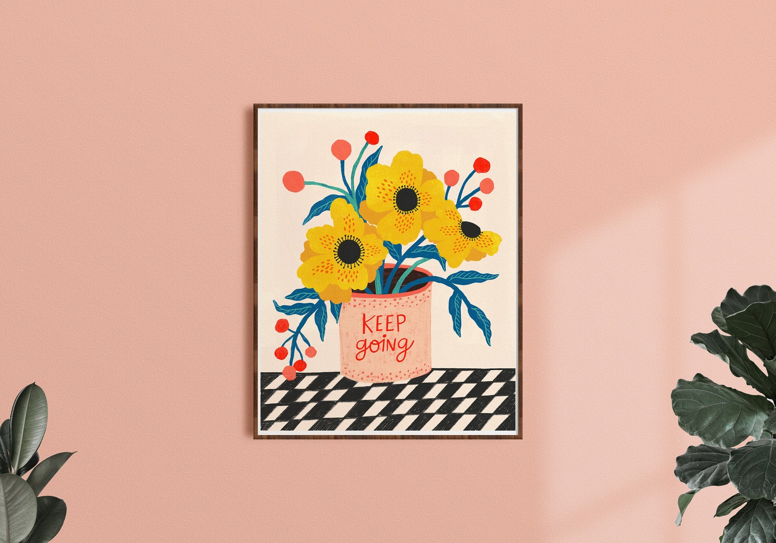 Keep Going Print Positive Wall Art Motivational Wall Decor | Etsy