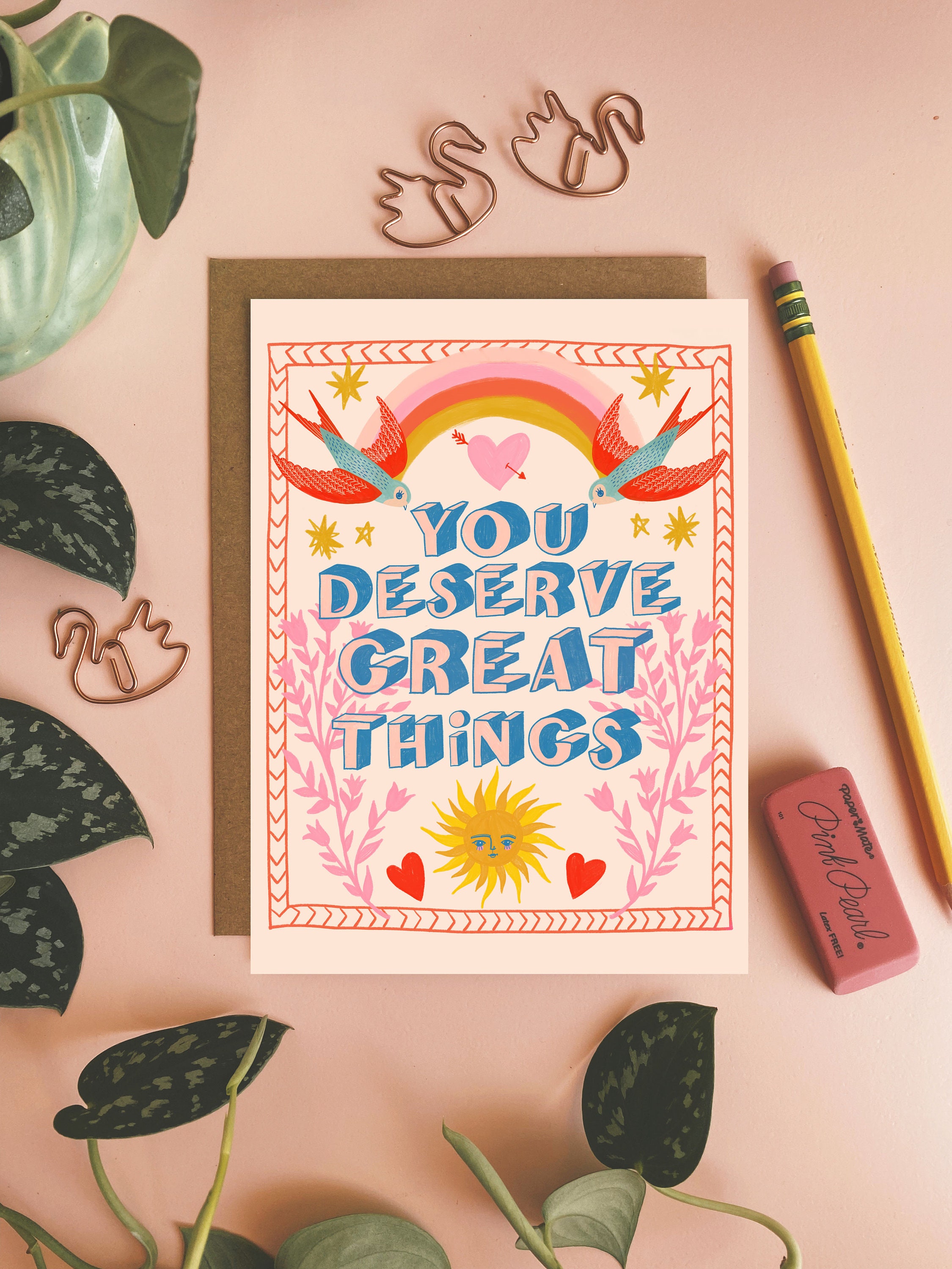 You Deserve Great Things, Encouragement Greeting Card, New Job Card ...