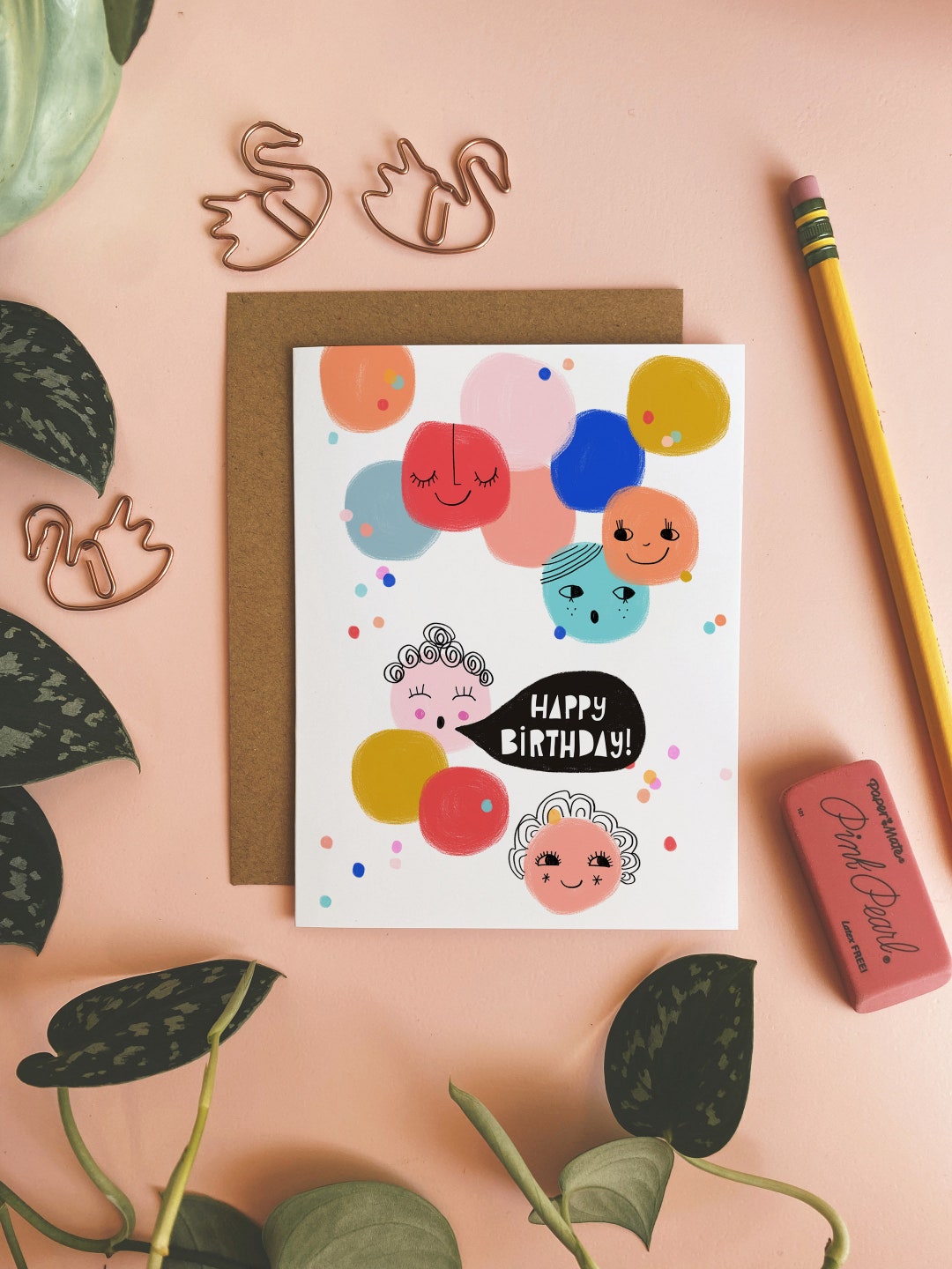 Cute Birthday Card, Illustrated Greeting Card, Happy Birthday Card ...