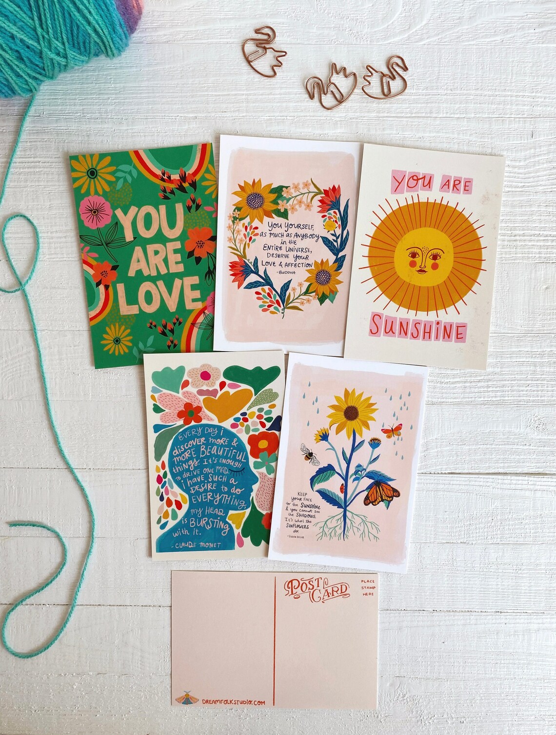 Colorful Postcard Pack, Cute Stationery Set, Unique Postcards, Friend ...