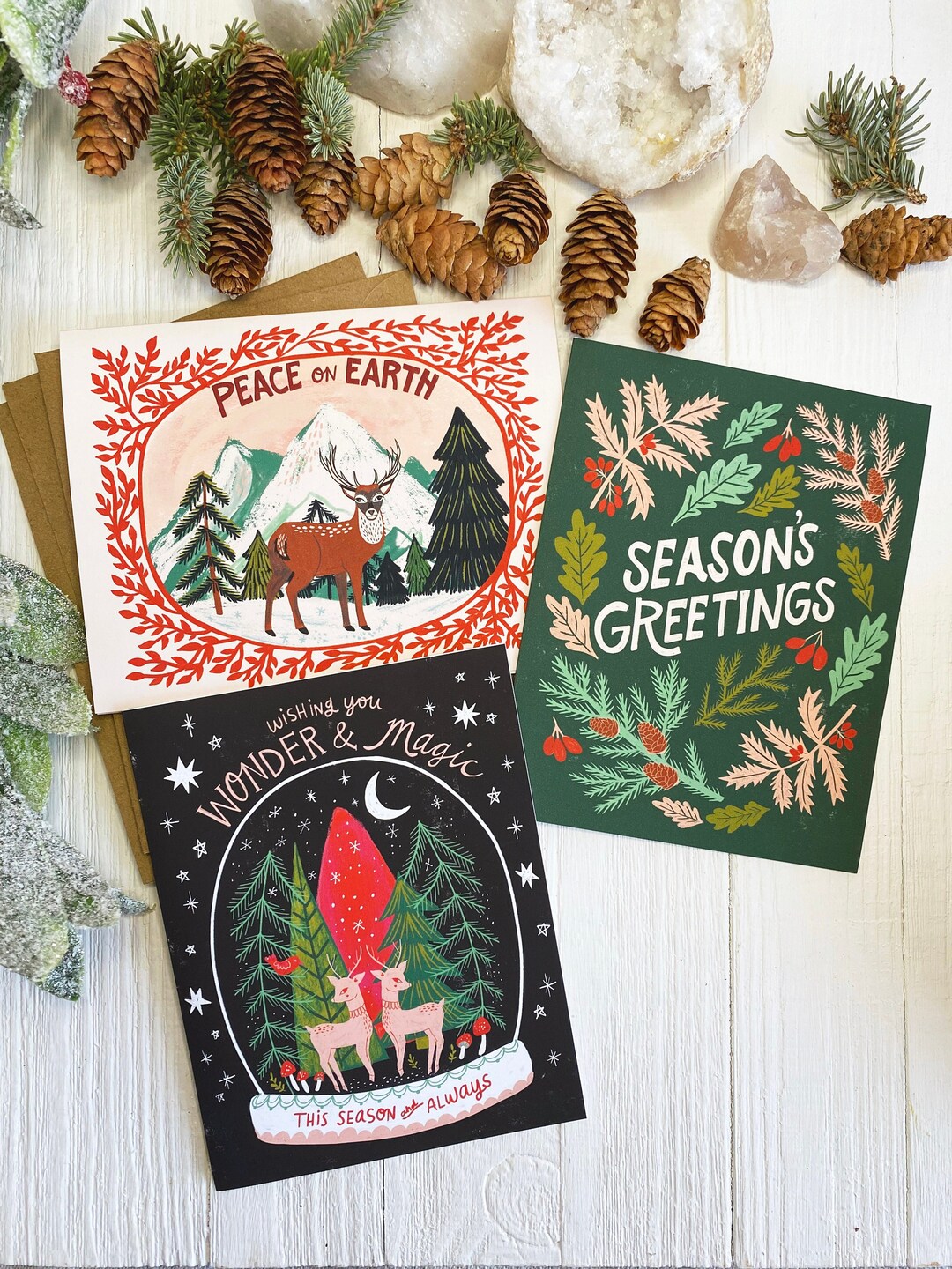 Cute Christmas Cards, Yule Card Pack, Blank Cards With Envelopes ...