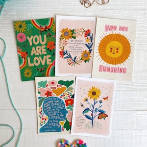 Colorful Postcard Pack, Cute Stationery Set, Unique Postcards, Friend ...