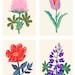Floral Print Set, Botanical Art, Flower Prints, Set of 4, Gallery Wall ...