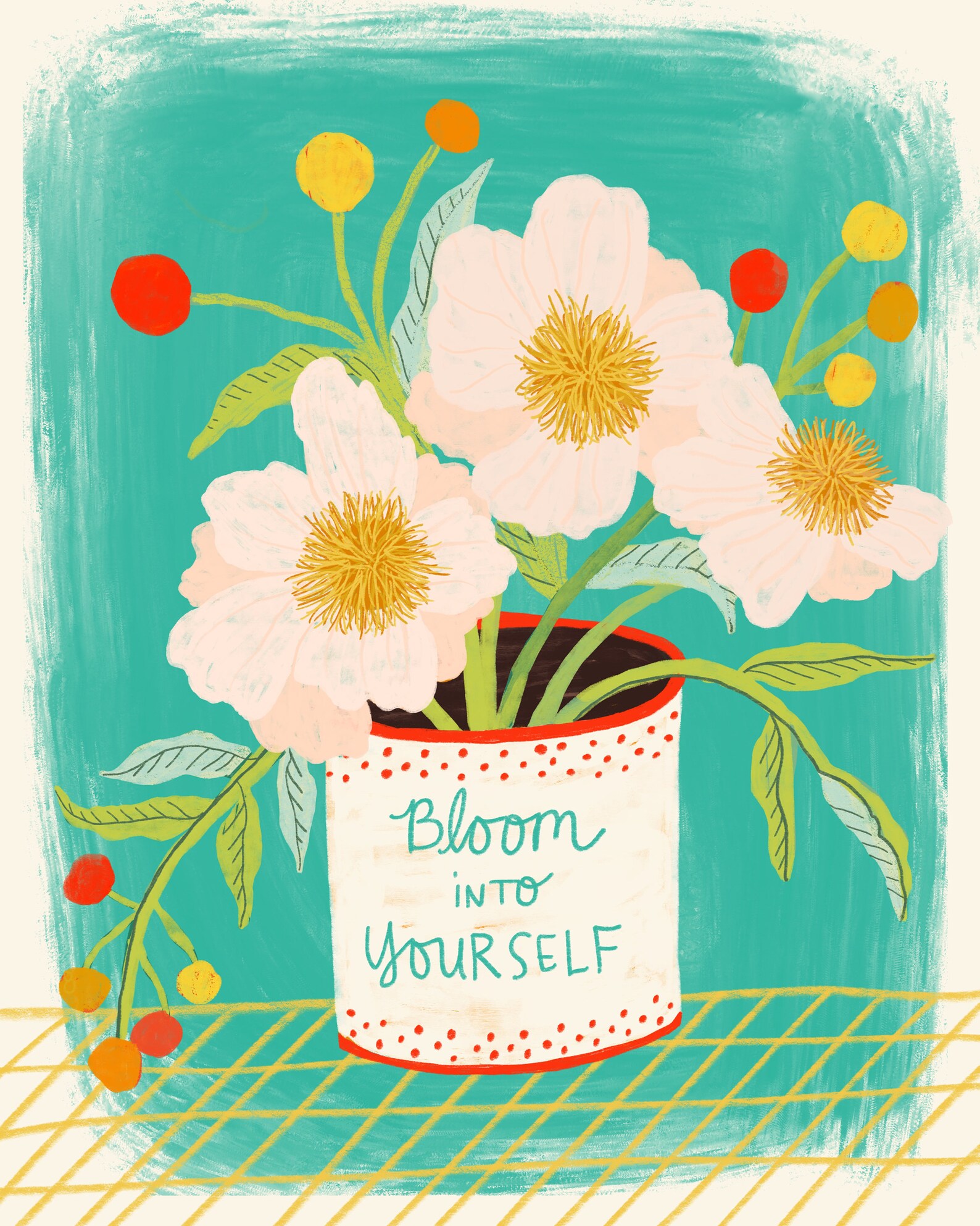 Bloom Into Yourself Inspirational Wall Art Colorful Positive - Etsy
