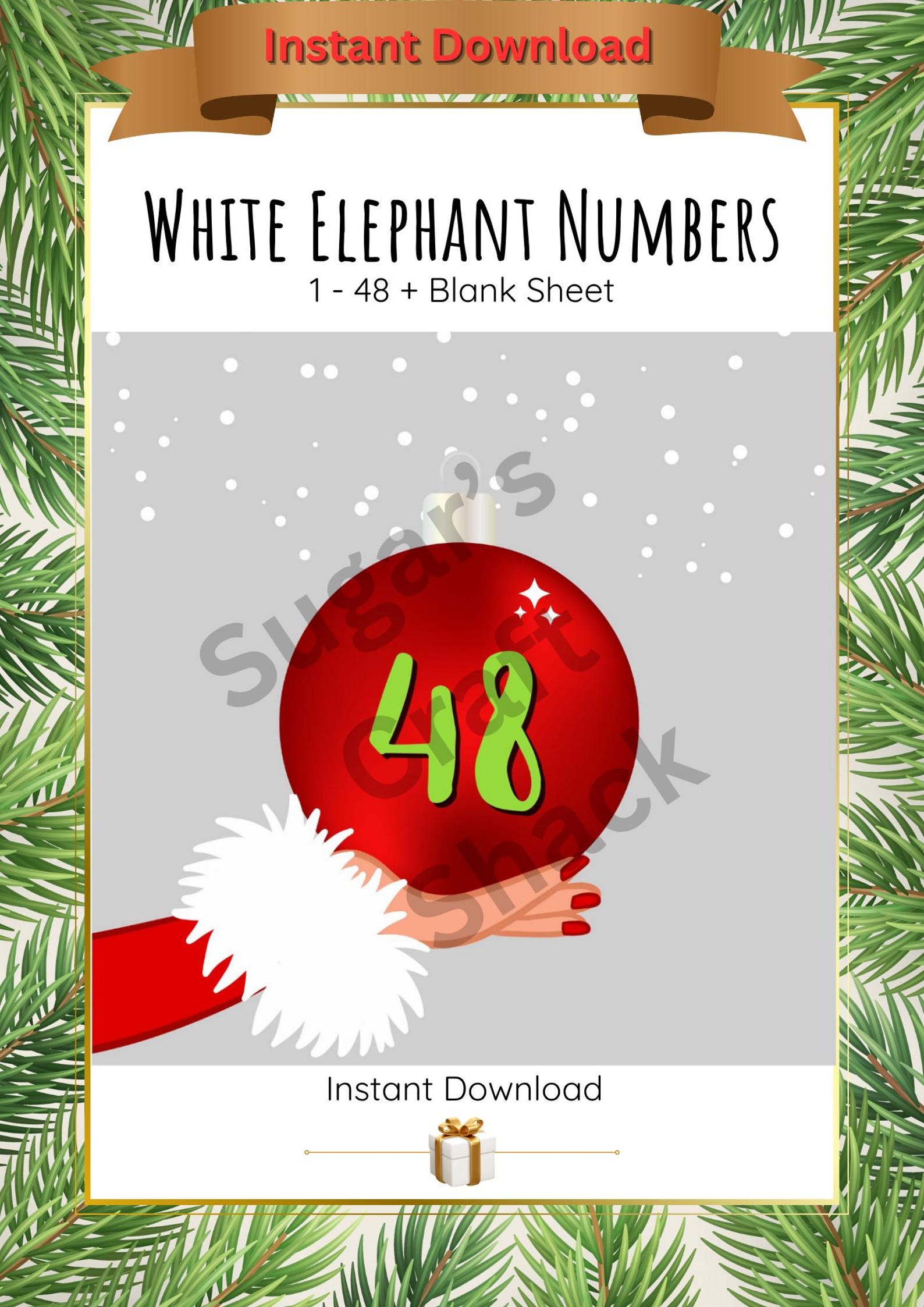Glamorous White Elephant Gift Exchange Numbers | Christmas Party Game ...