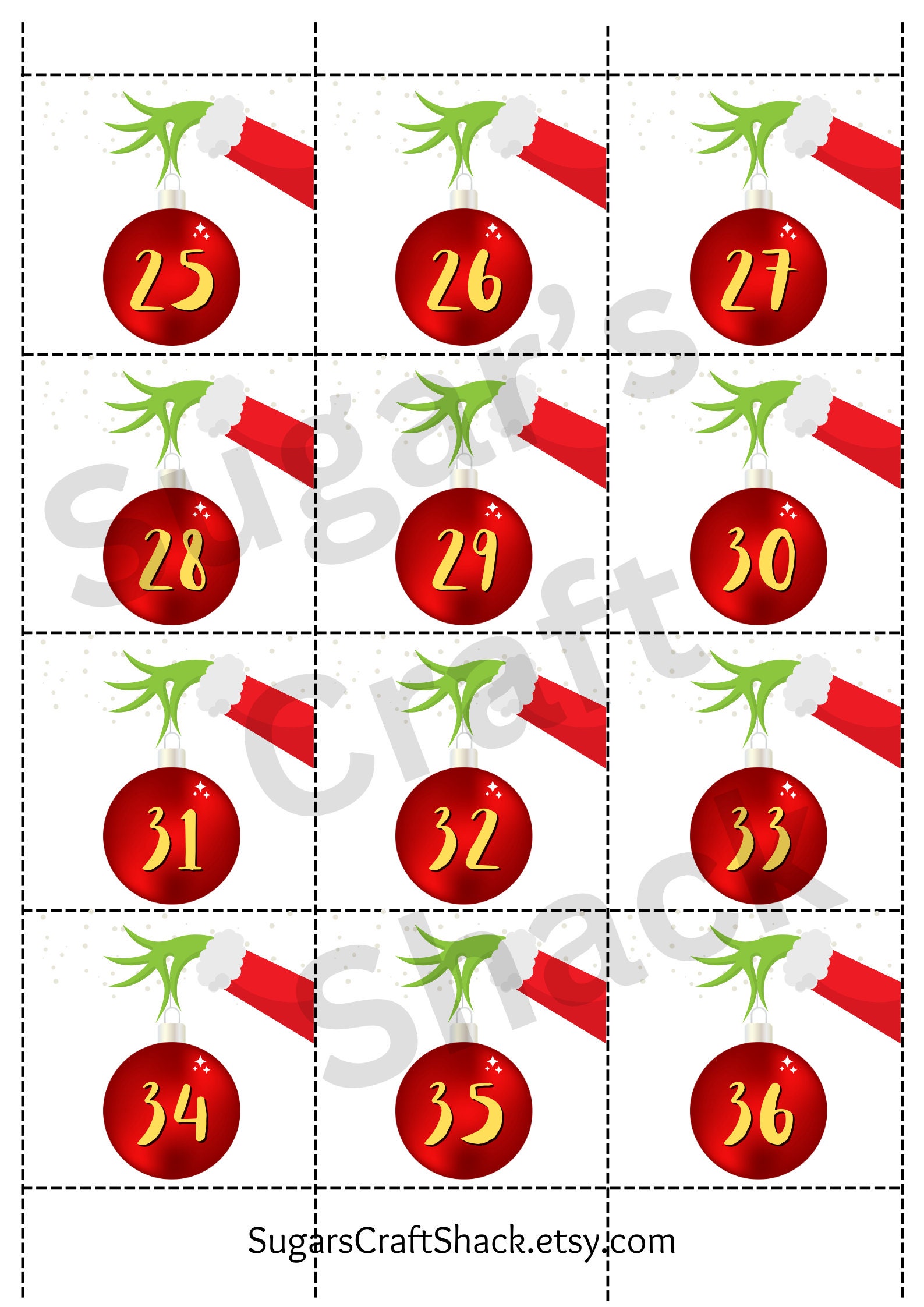 Grinch Themed White Elephant Gift Exchange Numbers - Etsy