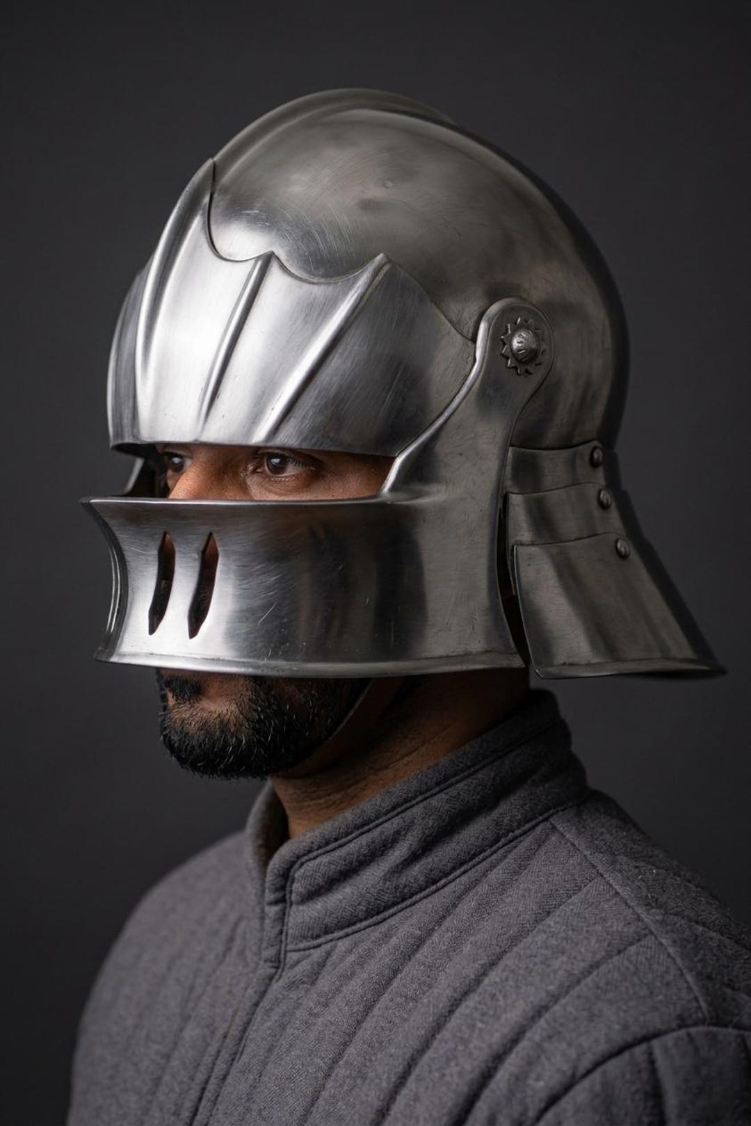 Steel Close Sallet Helmet, Gothic Knight Armor, LARP Cosplay Helm - Etsy UK
