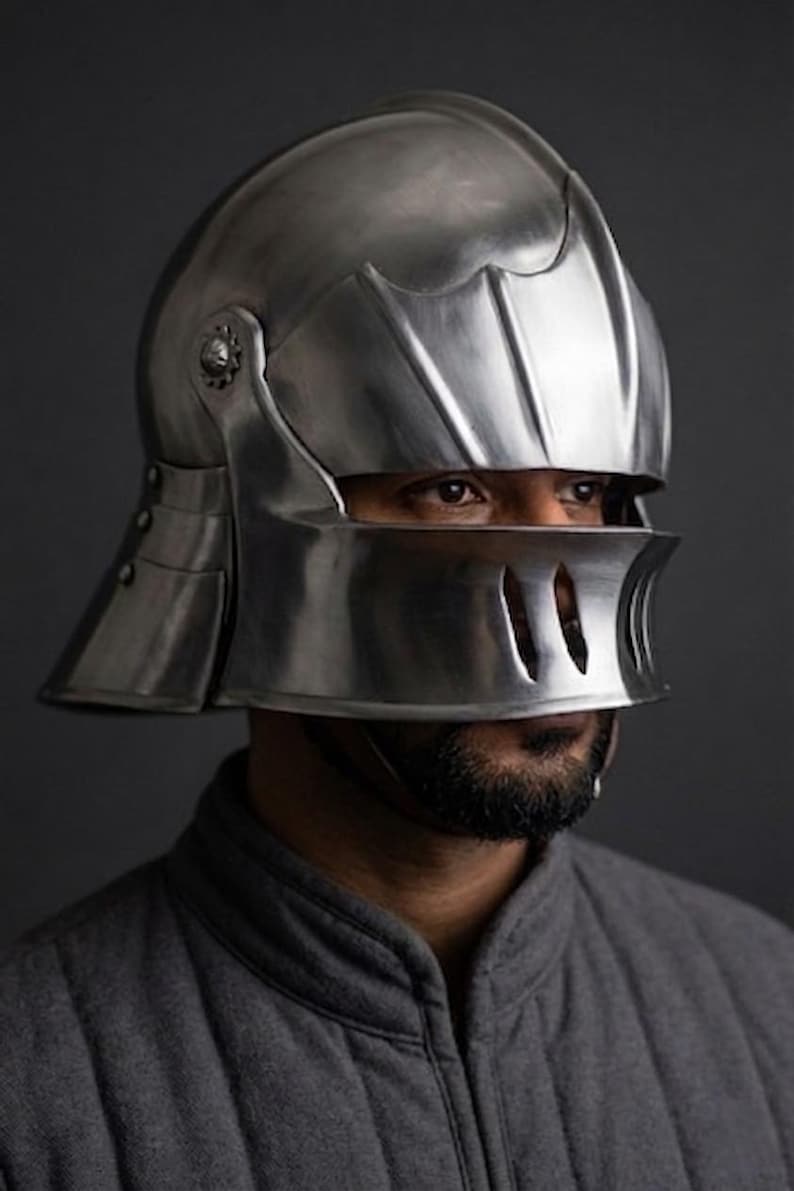 Steel Close Sallet Helmet, Gothic Knight Armor, LARP Cosplay Helm - Etsy UK