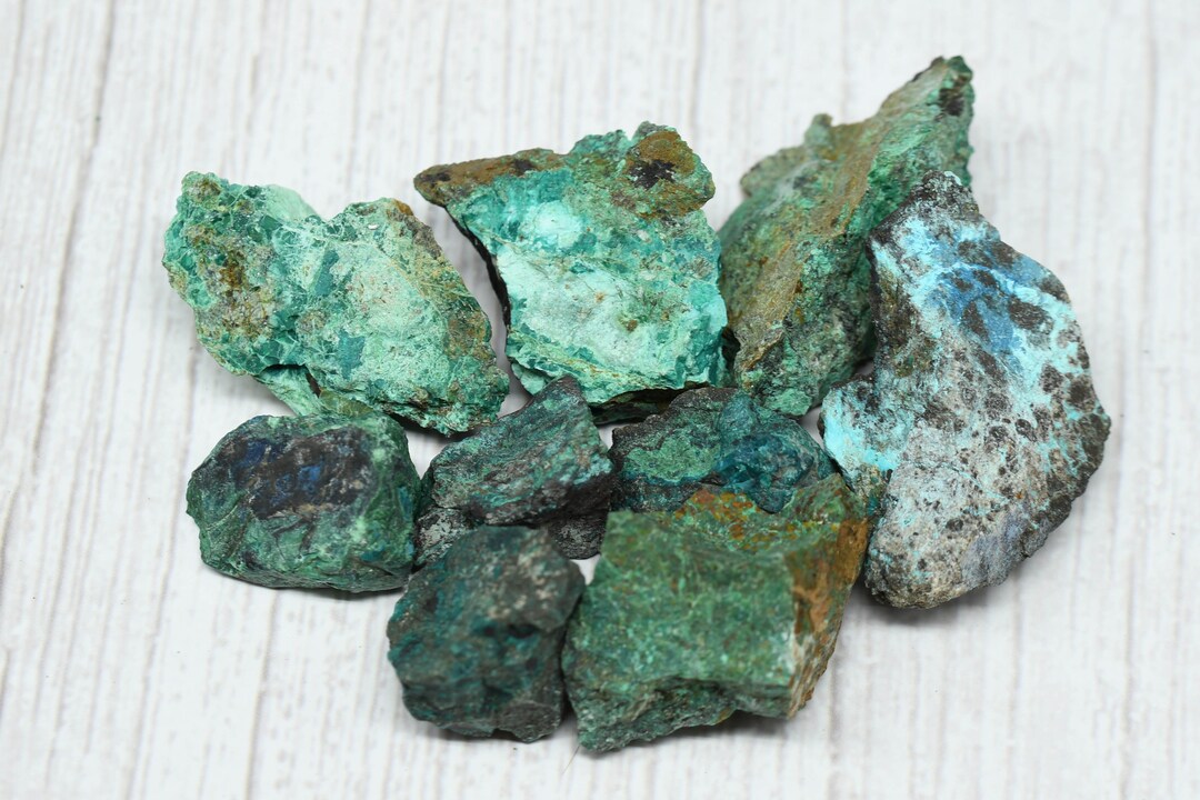 Crystal Healing, Rough Eilat Stone Gemstone , Malachite, Azurite ...