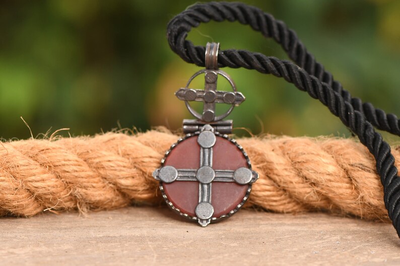 Cross Necklace Red Gemstone Cross Gemstone christian | Etsy