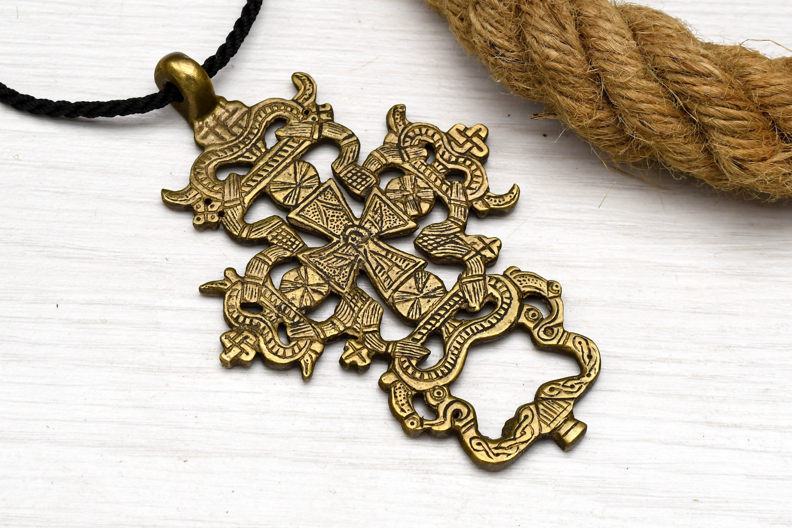 Ethiopian Coptic Cross Necklace Christian Religious Jewelry | Etsy