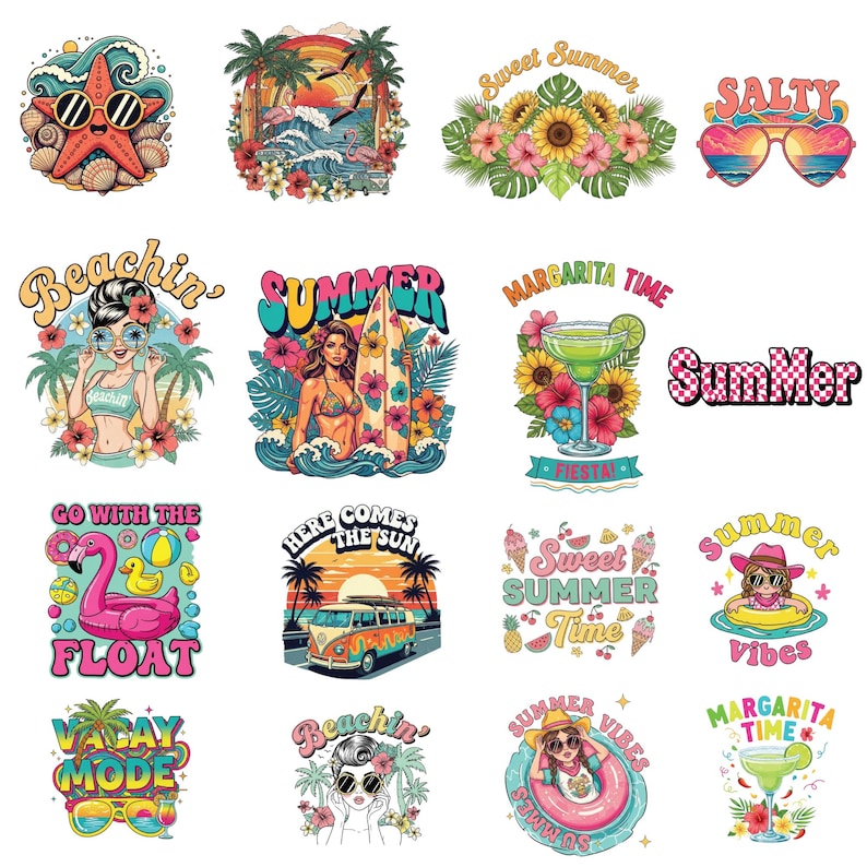 60+ Mega Summer SVG Bundle Beach Tropical Designs, Vacation PNG Clipart ...