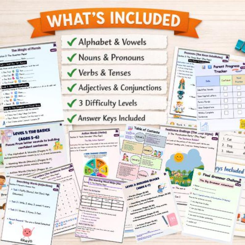 Printable Kids Grammar Workbook | Sentence Fixer, Punctuation ...