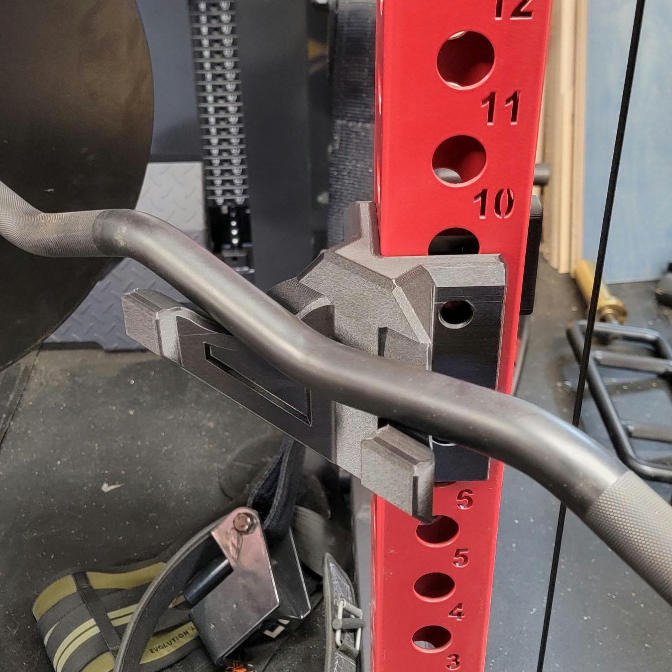 45 Degree Rack Corner Mounted Curl Bar Holder - Fits 5/8in & 1in Holes ...