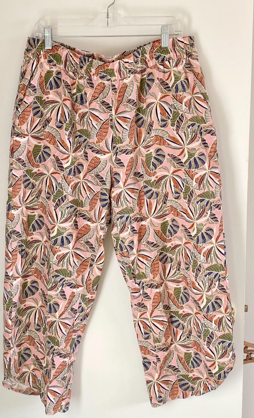 Vintage 80s Hawaiian Print Linen Pants - Etsy