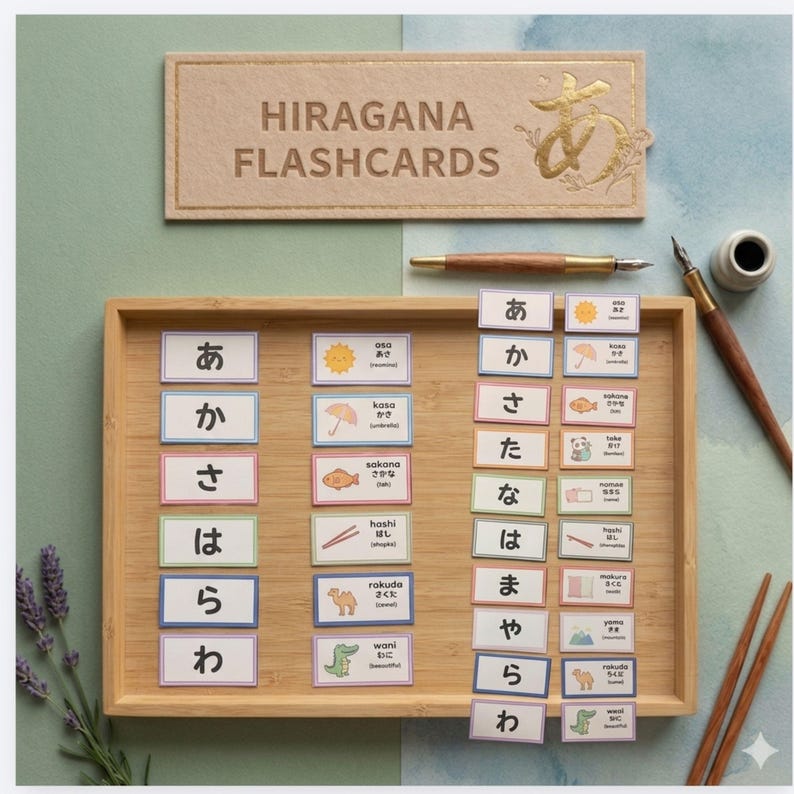 Hiragana Flashcards Printable PDF | 46 Japanese Characters | Beginner ...