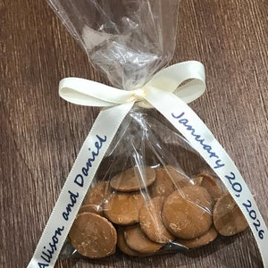 3/8" Personalized Ribbons With Clear Twist Tie, Printed Favor Ribbons ...