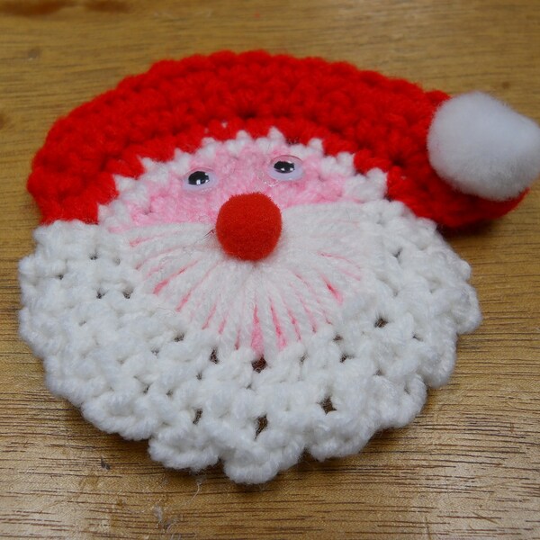 Crochet Santa Face Ornament Pattern - Etsy