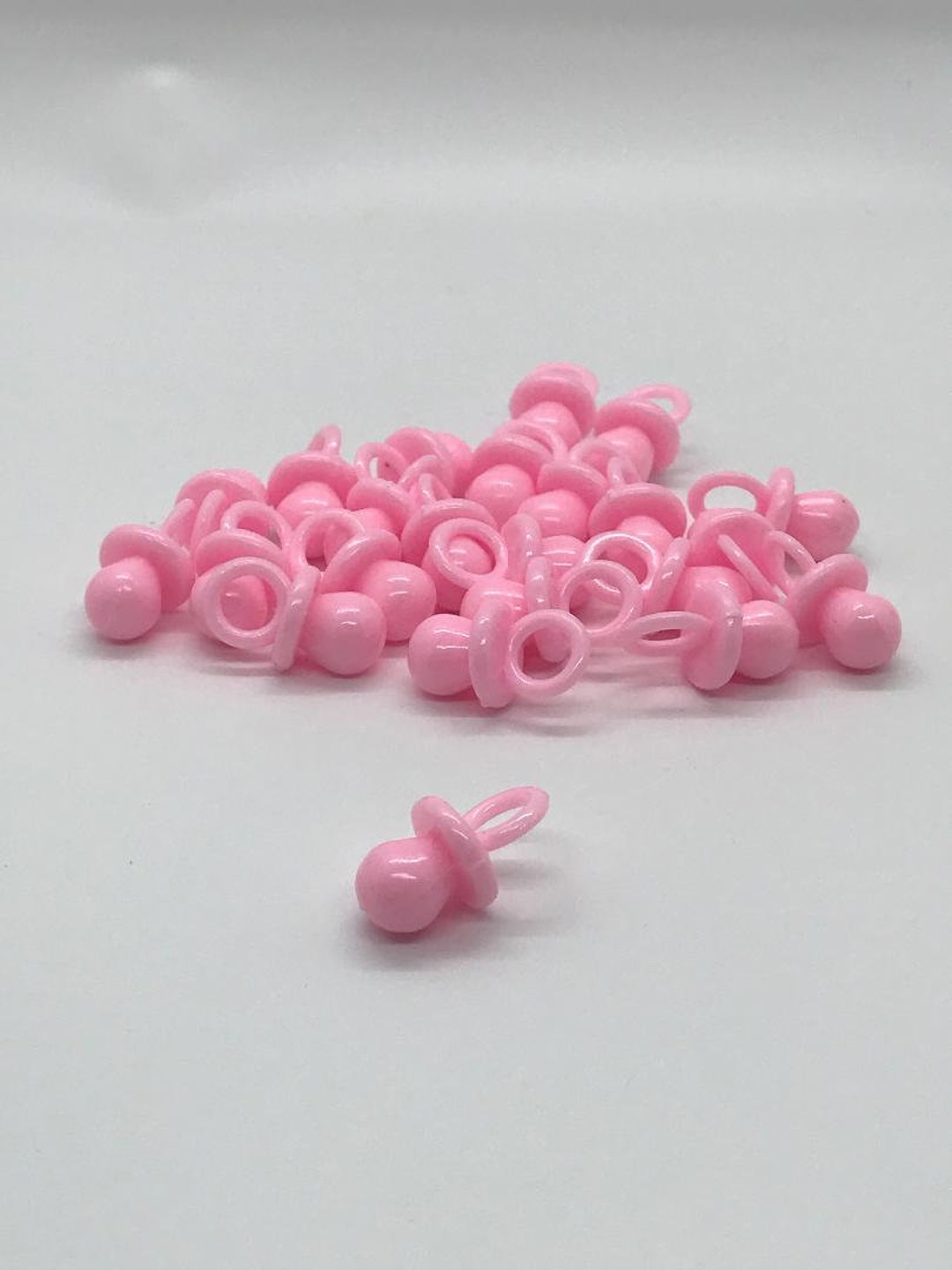 Plastic Pink Pacifier Charm Pink Baby Favor Charm 1/2 Pink 3-D Plastic ...