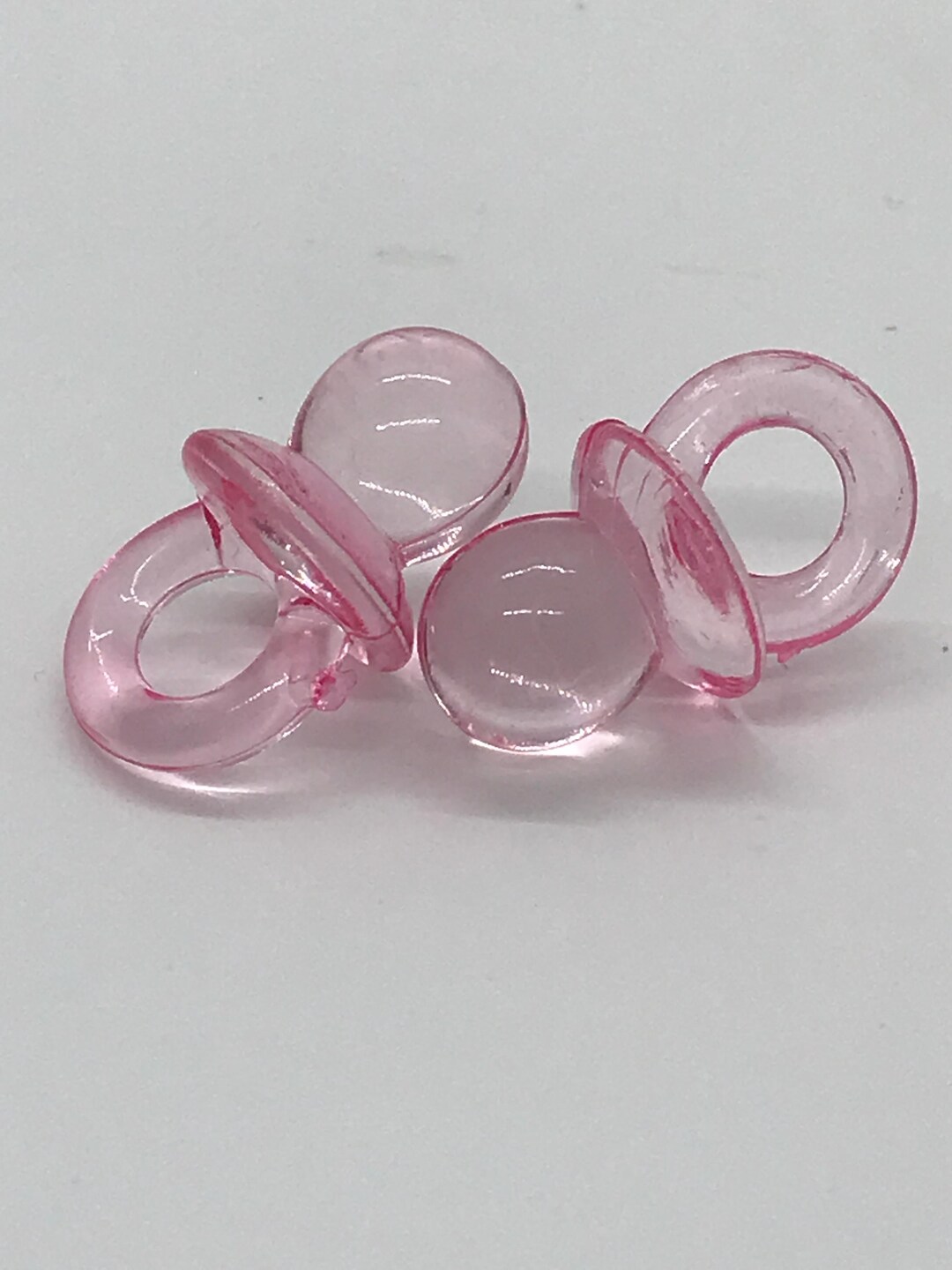 Translucent Plastic Pacifiers- 1" Baby Shower Charms- Pink or Blue ...
