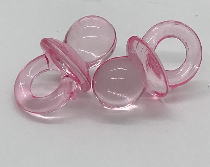 Translucent Plastic Pacifiers- 1" Baby Shower Charms- Pink or Blue- Package of 24 - Etsy