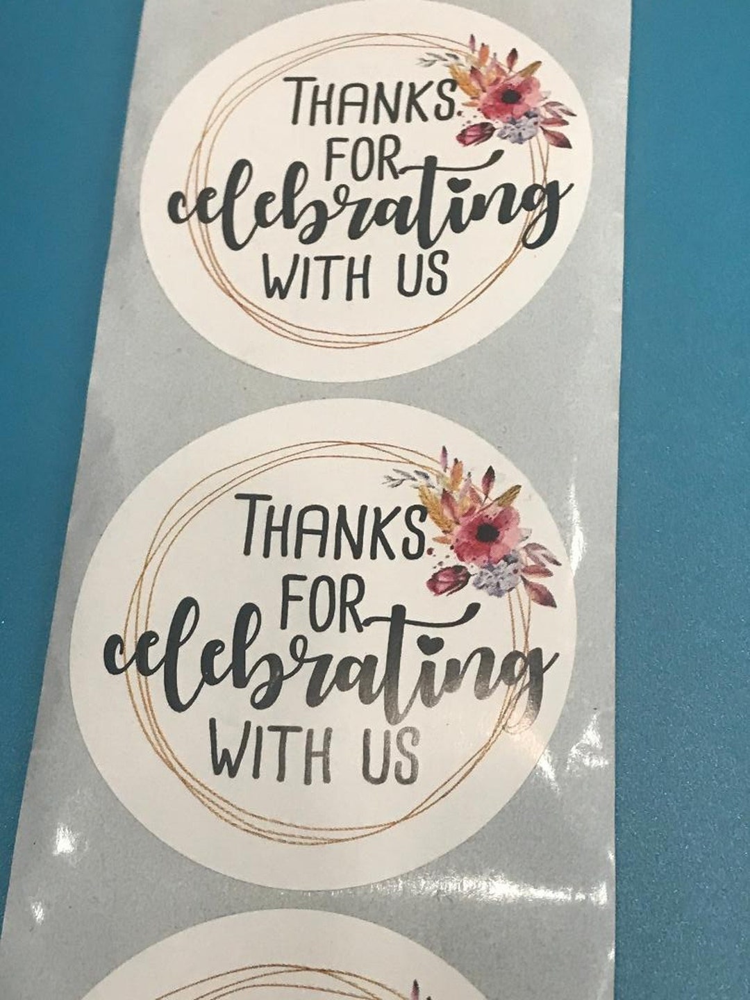 2" Round Stickers, Thank You for Celebrating With Us - Etsy