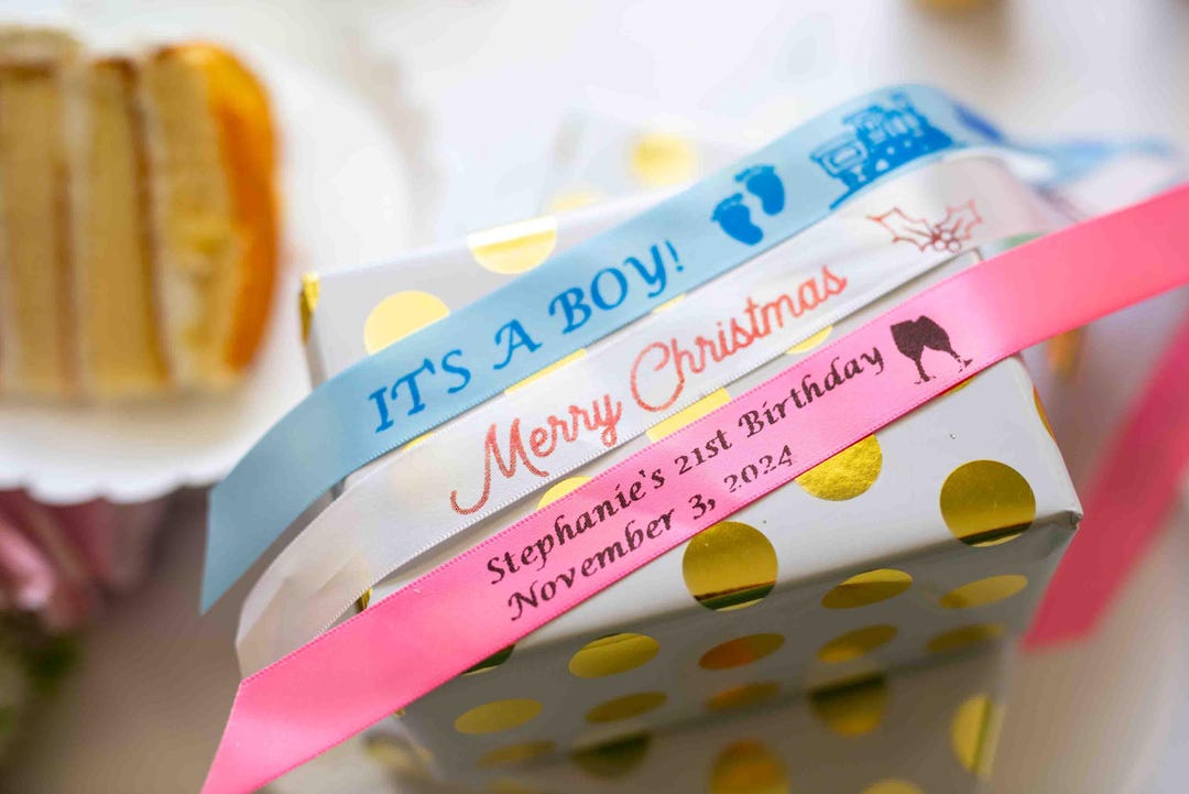 Personalized 7/8" Favor Ribbons - Custom Printed Party Ribbons ...