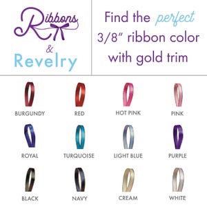 3/8" Gold Edged Printed Favor Ribbons: Custom Personalized Party ...