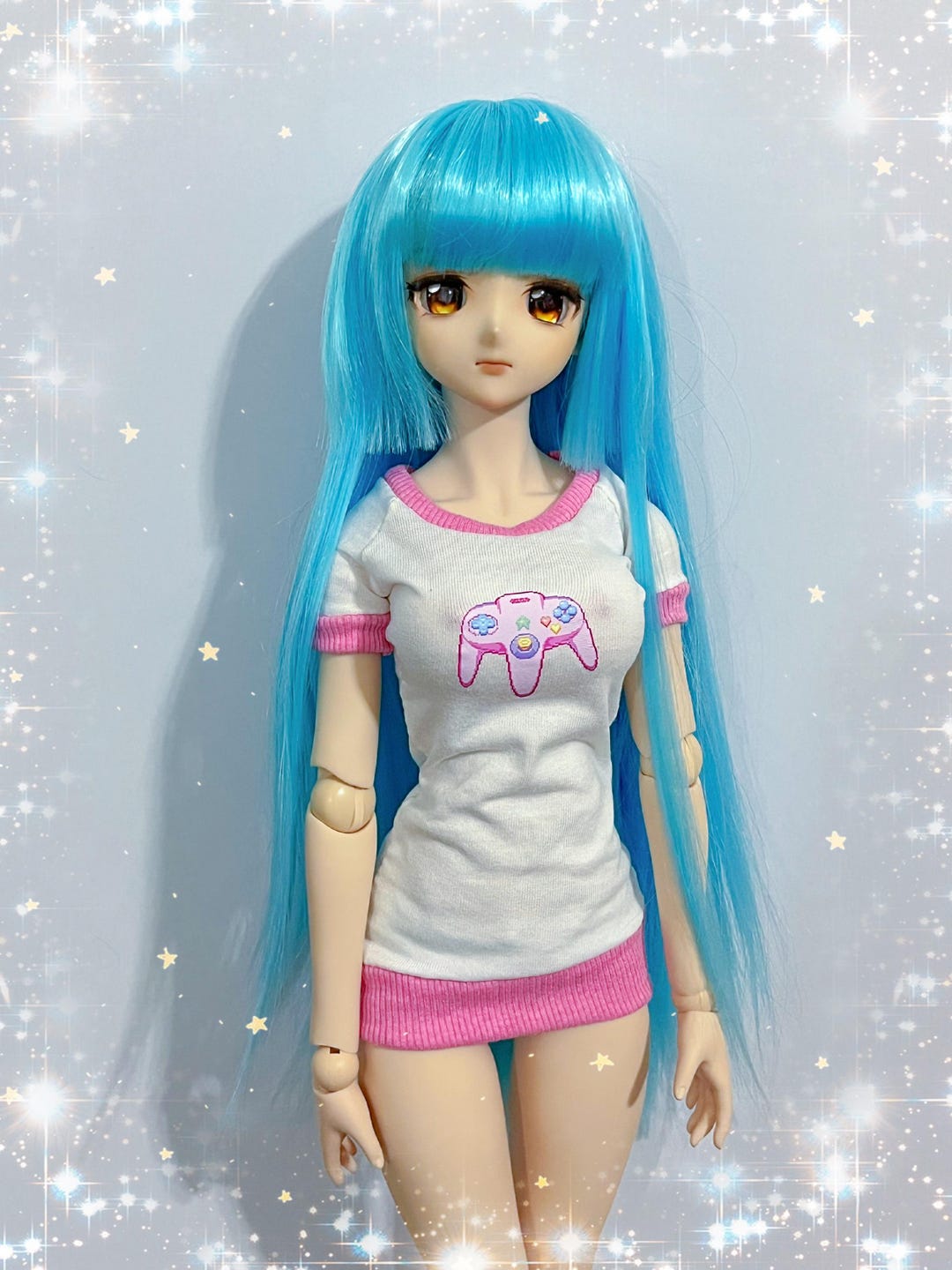 MADE TO ORDER, Kawaii Pixel Controller Shirt for Dollfie Dream, Smart ...