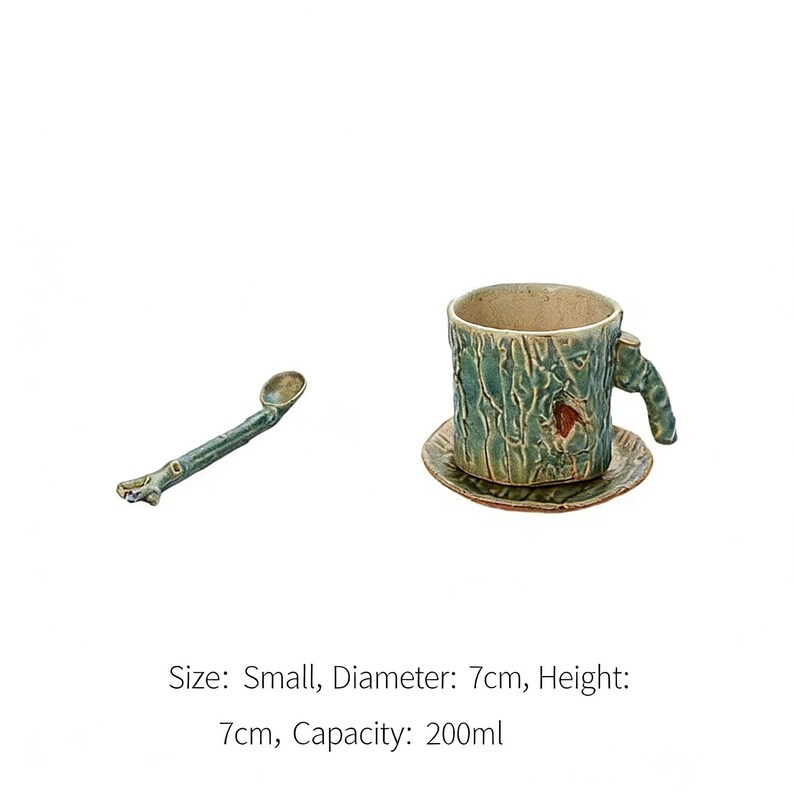 Handmade Ceramic Tree Trunk Mug, Rustic Woodland Coffee Cup With Twig ...