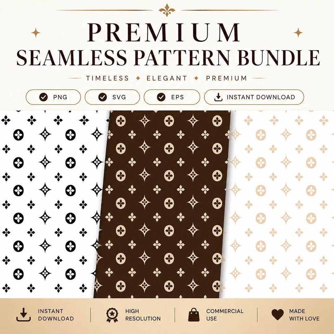Elegant Monogram Seamless Patterns, Classic Geometric Bundle (SVG, EPS ...