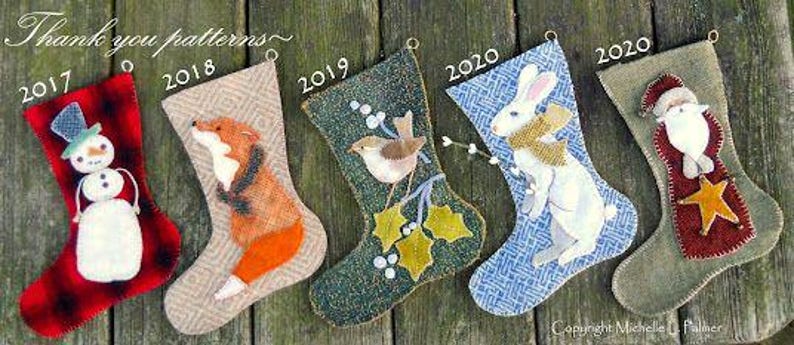 Red Fox Stocking Wool Appliqué Embroidery DIGITAL Jpeg and PDF PATTERN ...