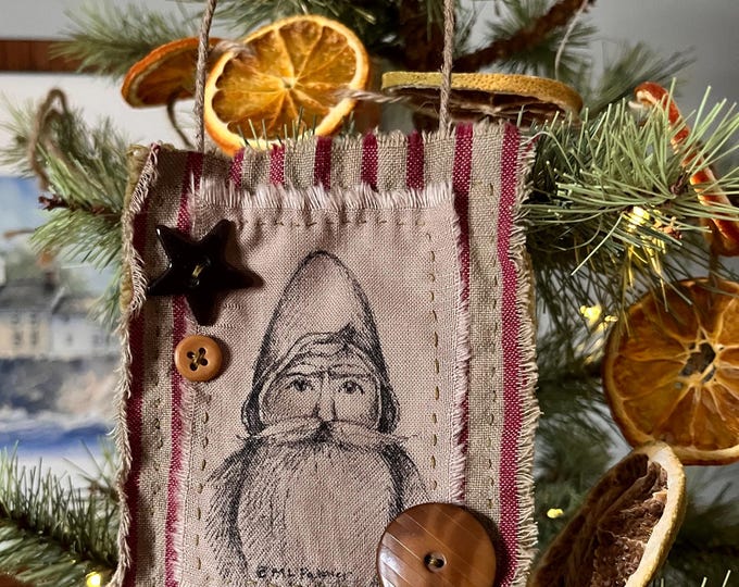 Michelle L. Palmer Santa Claus Christmas Ornament Holiday Homespun ...