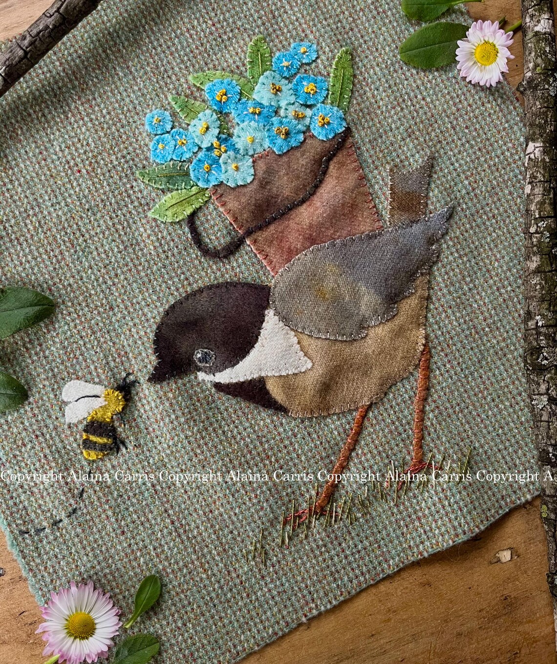 Forget Me Not Delivery Wool Appliqué Embroidery DIGITAL Download PDF ...