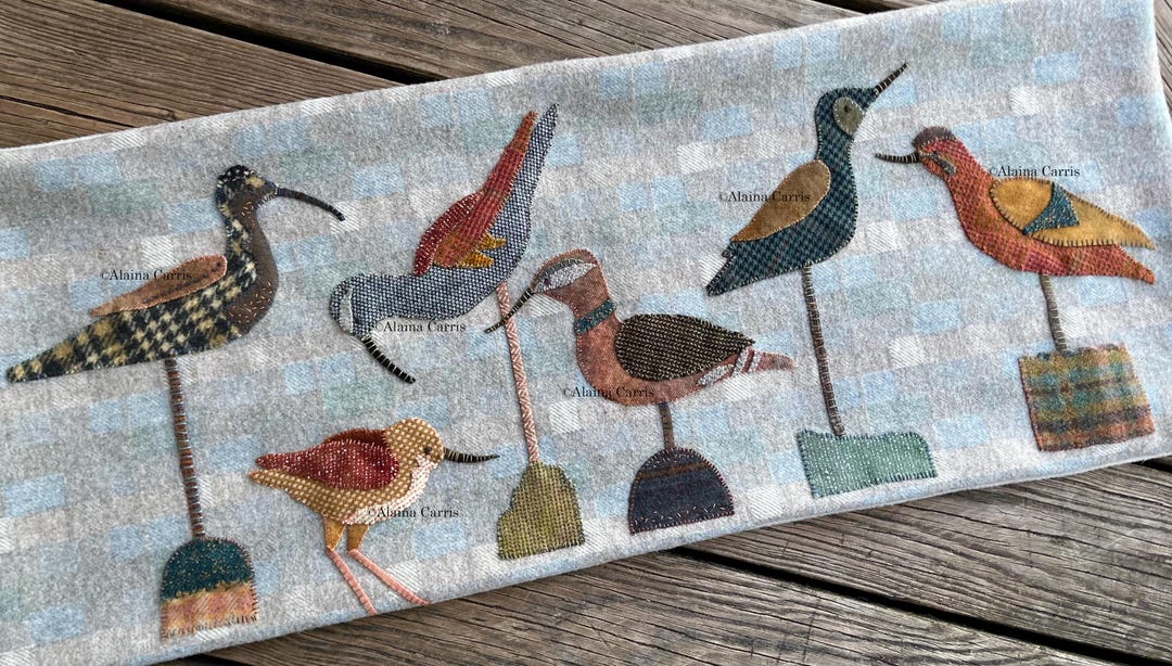 Wave Waders Shore Birds Collection 2 Wool Appliqué Embroidery DIGITAL ...