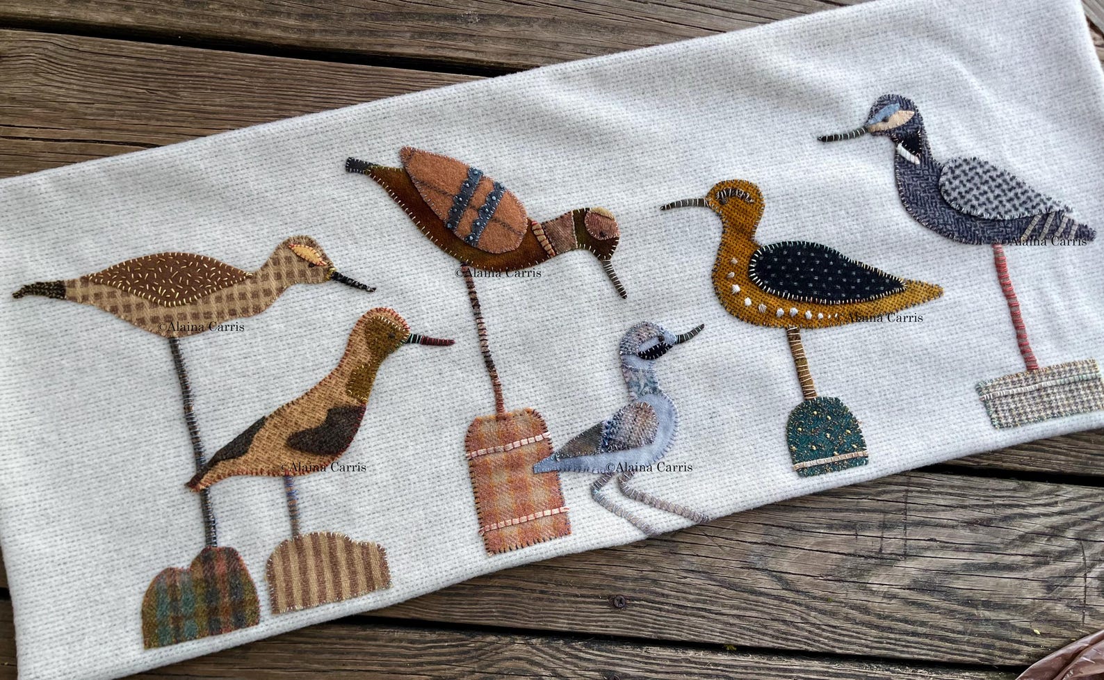 Piper's Perches Shore Birds Collection 1 Wool Appliqué Embroidery ...