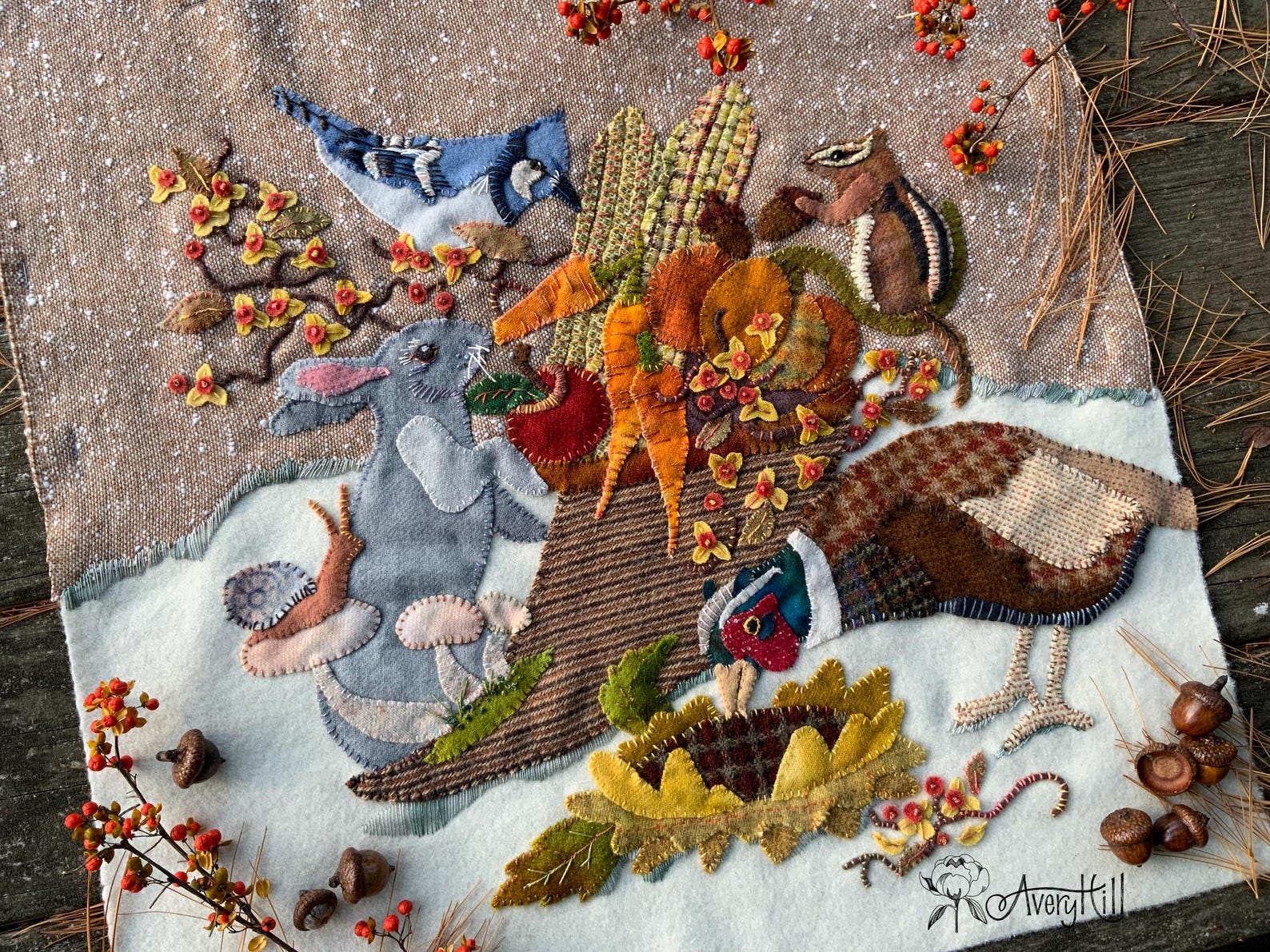 Friends of Plenty Cornucopia Wool Appliqué Embroidery DIGITAL Download ...