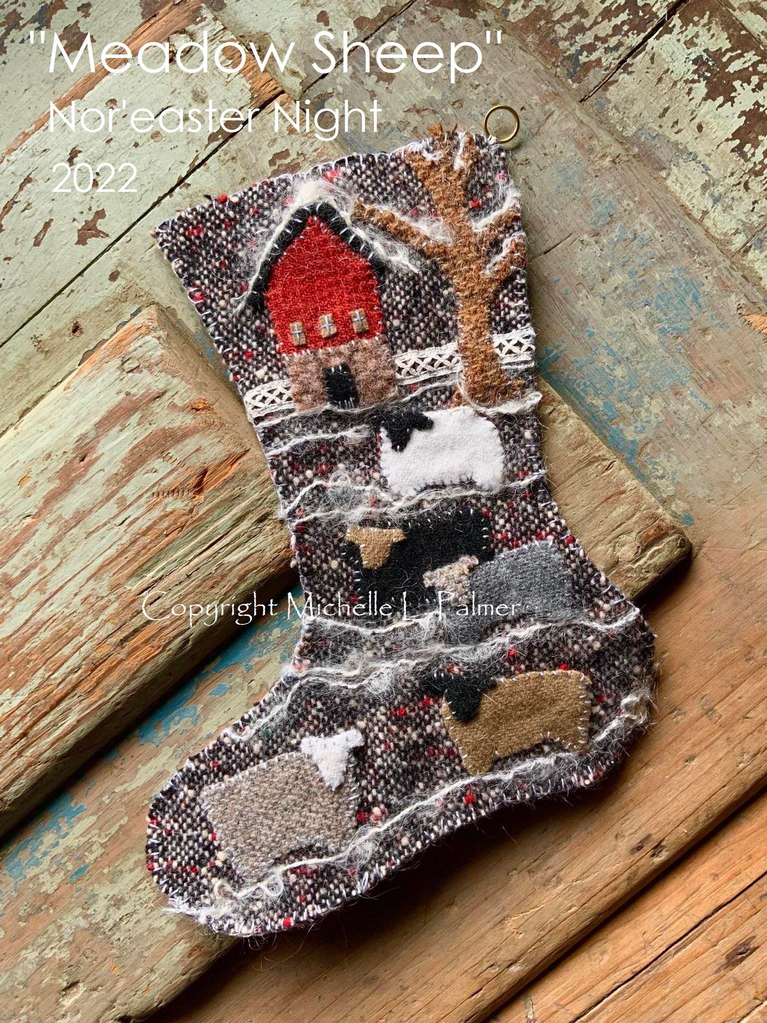 Meadow Sheep Stocking Wool Appliqué Embroidery DIGITAL Jpeg and PDF ...