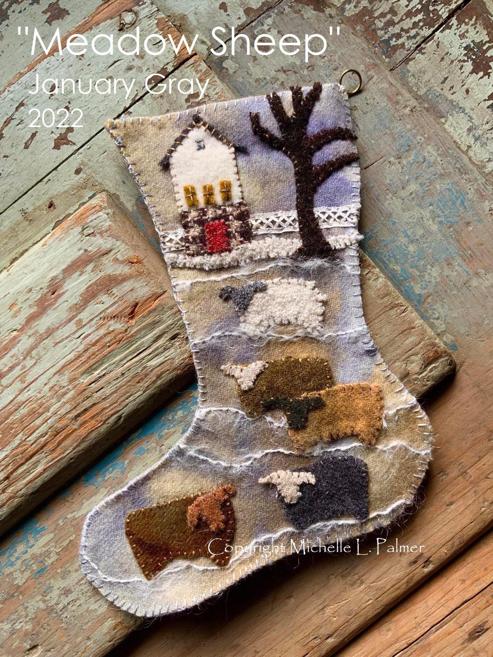 Meadow Sheep Stocking Wool Appliqué Embroidery DIGITAL Jpeg and PDF ...
